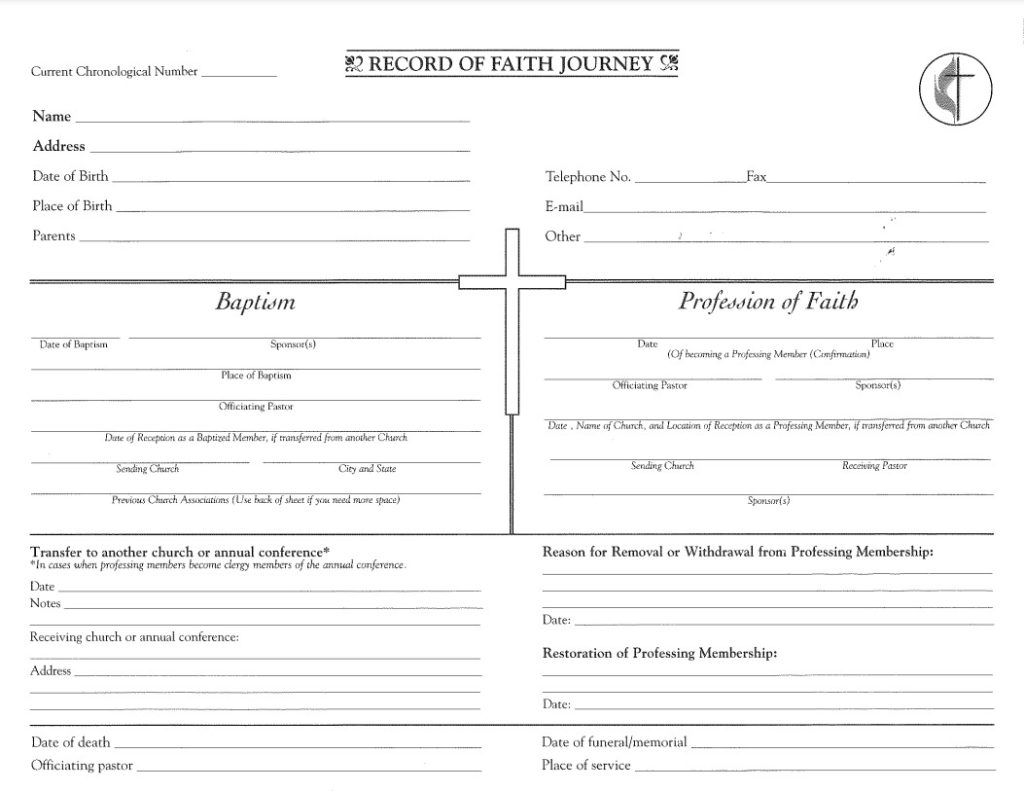 Port Edwards United Methodist Church » Membership Form